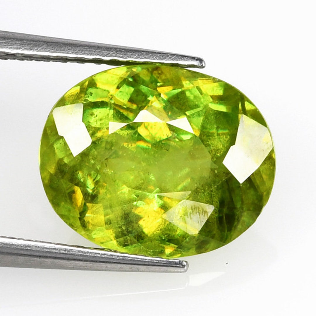 GIT CERTIFIED NATURAL SPHENE_ 4.32 Cts_ Multi-color Rainbow Unheated ...