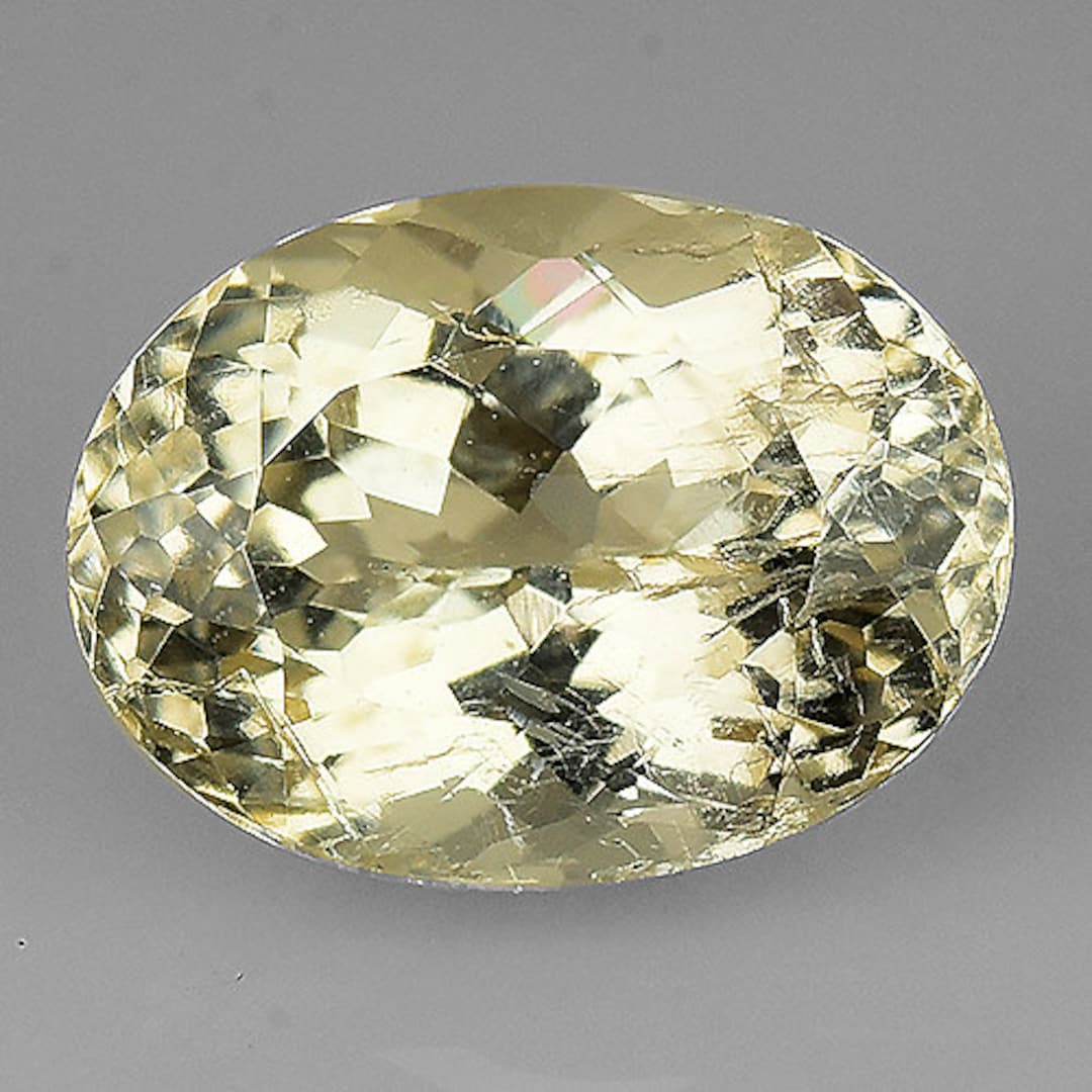 NATURAL BERYL AQUAMARINE GEMSTONE_ 1.750 Cts & 8x6x5 Mm_ Light Yellow ...