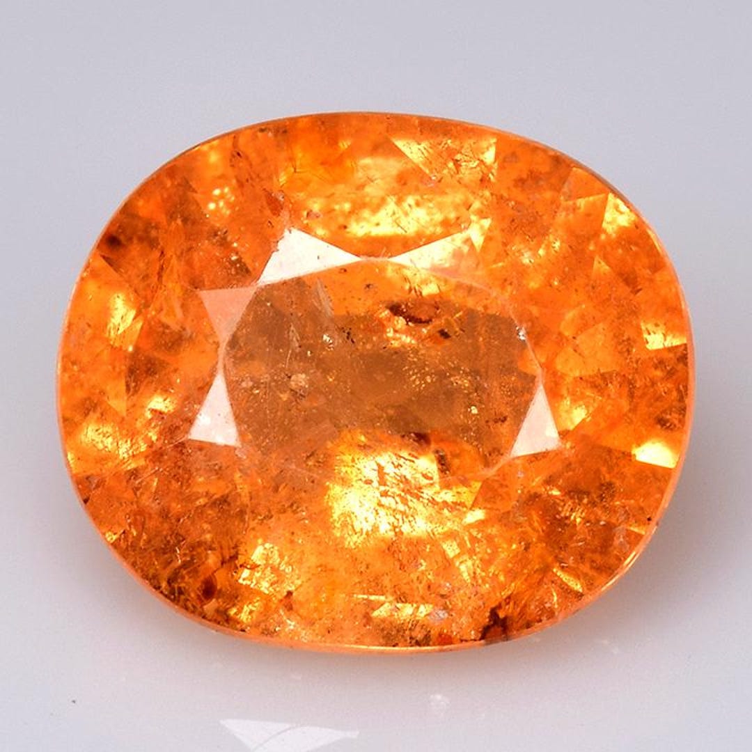 1.40 Ct Natural Mandarin Spessartite Garnet: Fanta Orange Oval Gemstone ...