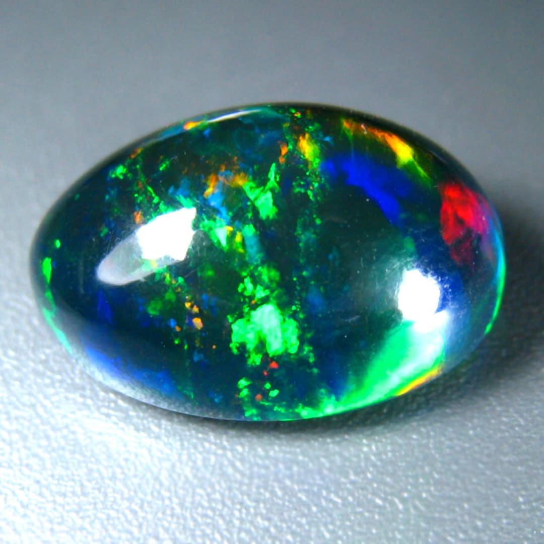 Ethiopian Black Opal Gemstone: 7.90 Cts Oval Multicolor Loose Opal - Etsy
