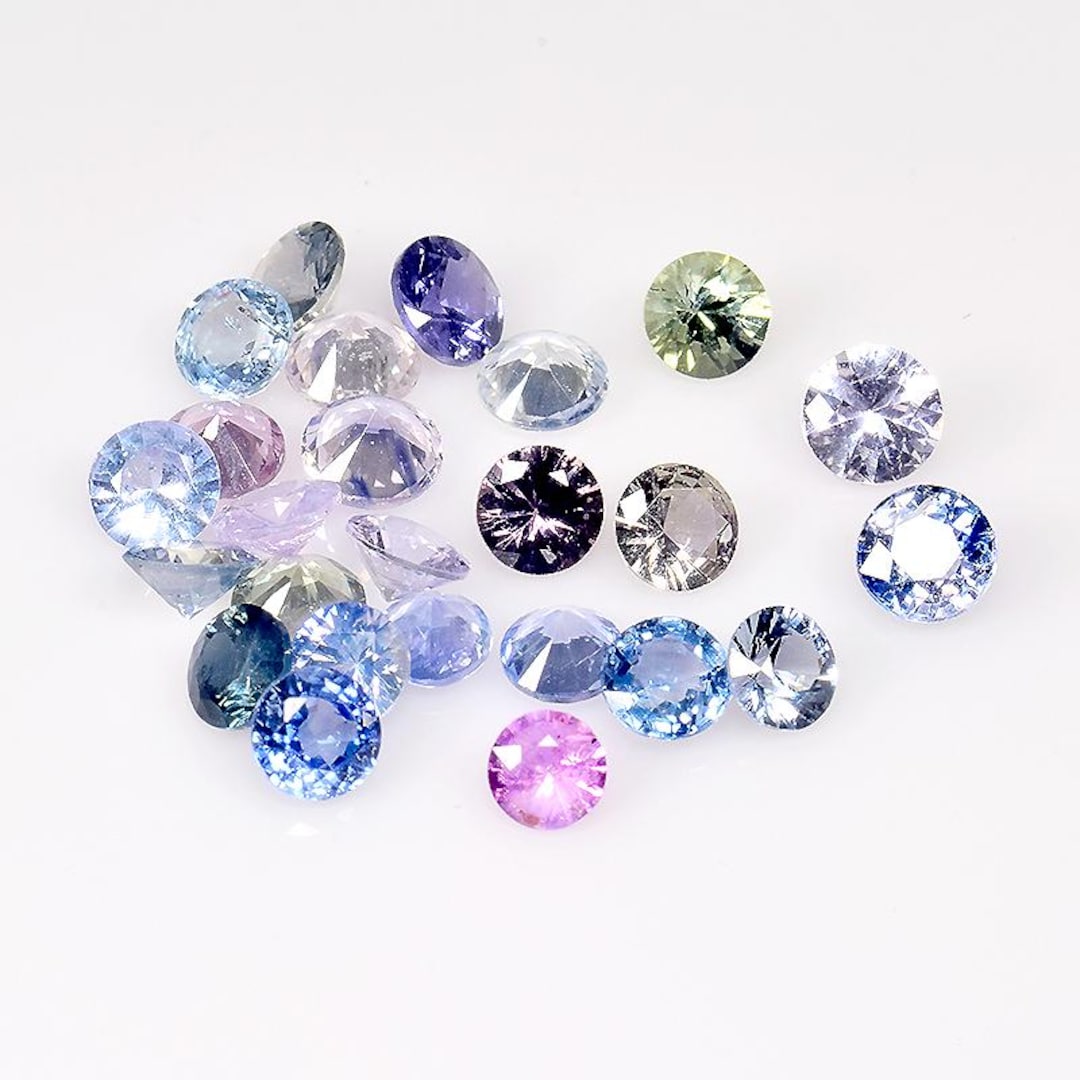 3.60 Ct (3 mm & 25 Pc's) - Natural Multi-Color Sapphire Round Cut Loose ...
