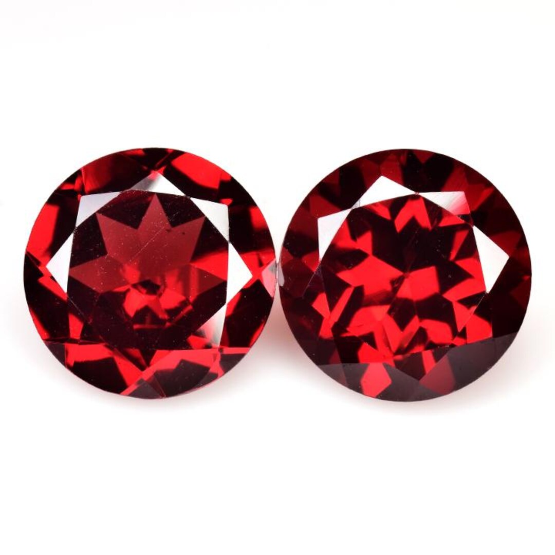 Red Garnet Gemstones: 6.35 Ct Round Faceted Pyrope Almandine - Etsy
