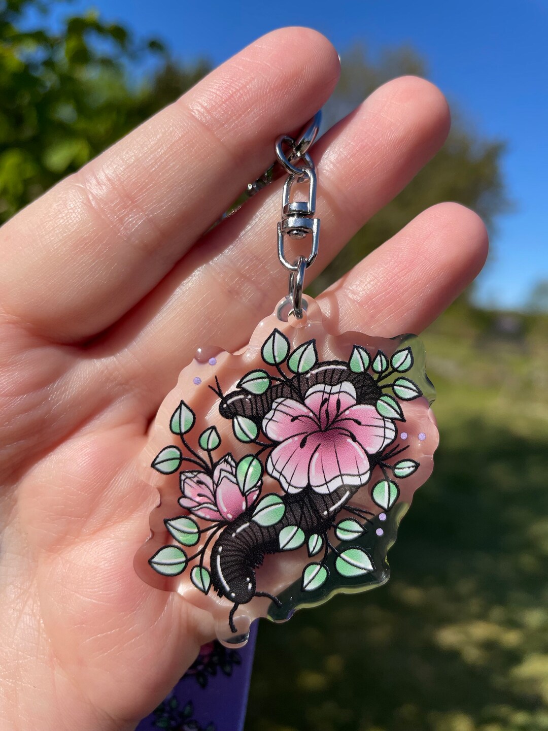 African Giant Millipede Acrylic Keychain L Keyring L Keychain - Etsy Sweden