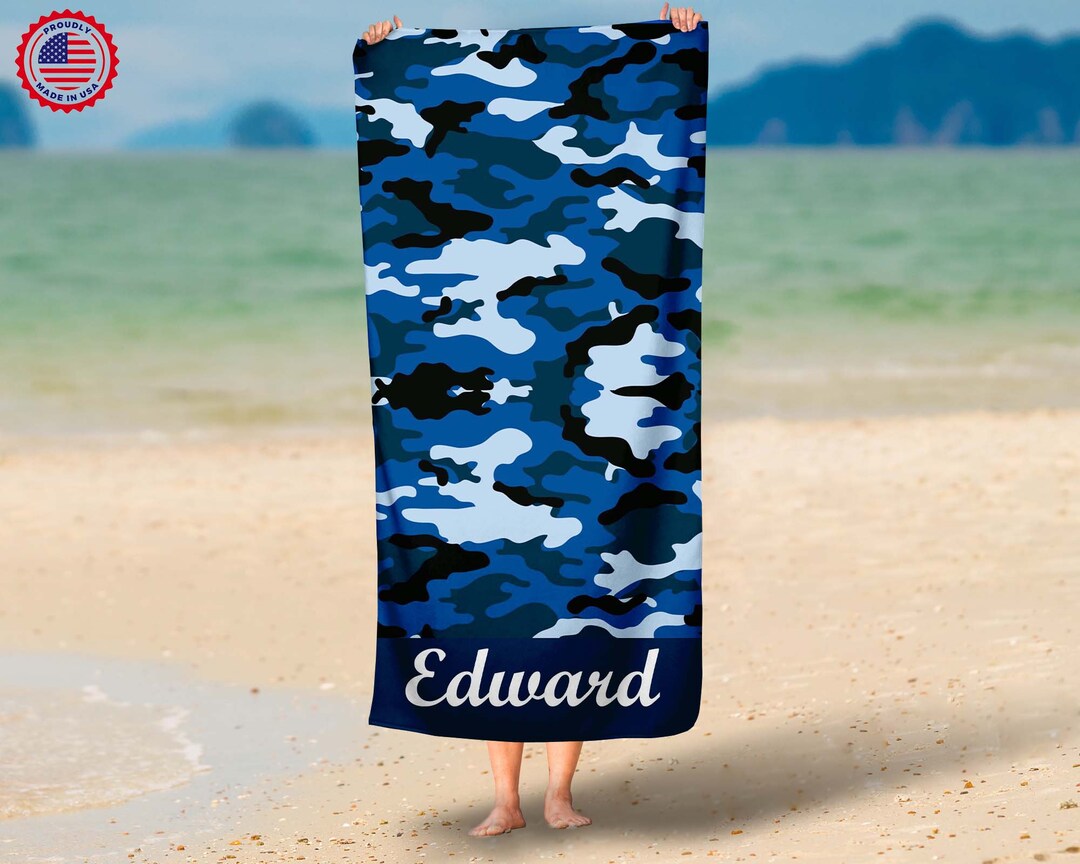 Personalized Camouflage Beach Towel,camo Lover,personalized Name Towel ...