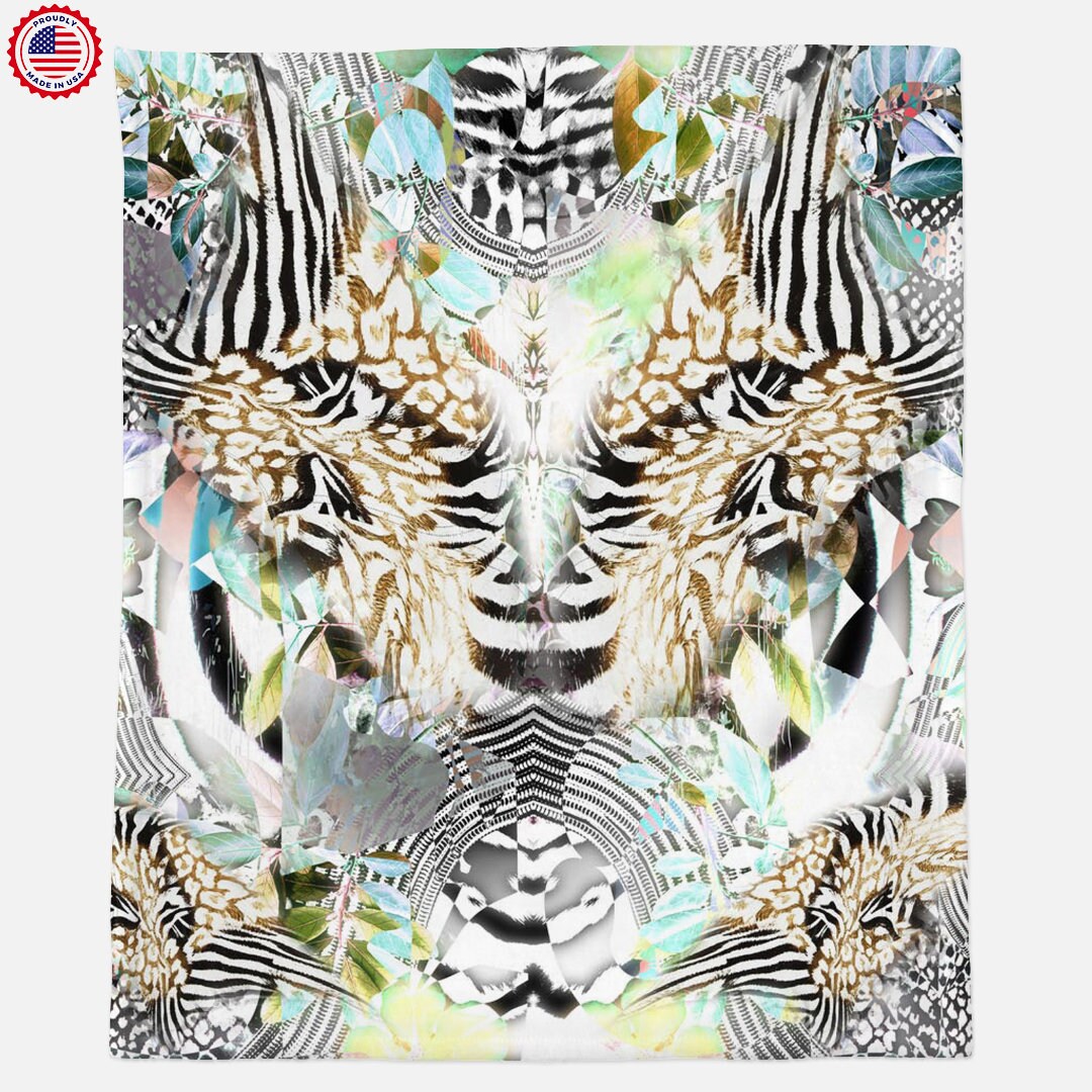 Animal Print Blanket, Zebra Print Throw, Pastel Animal Print, Custom ...