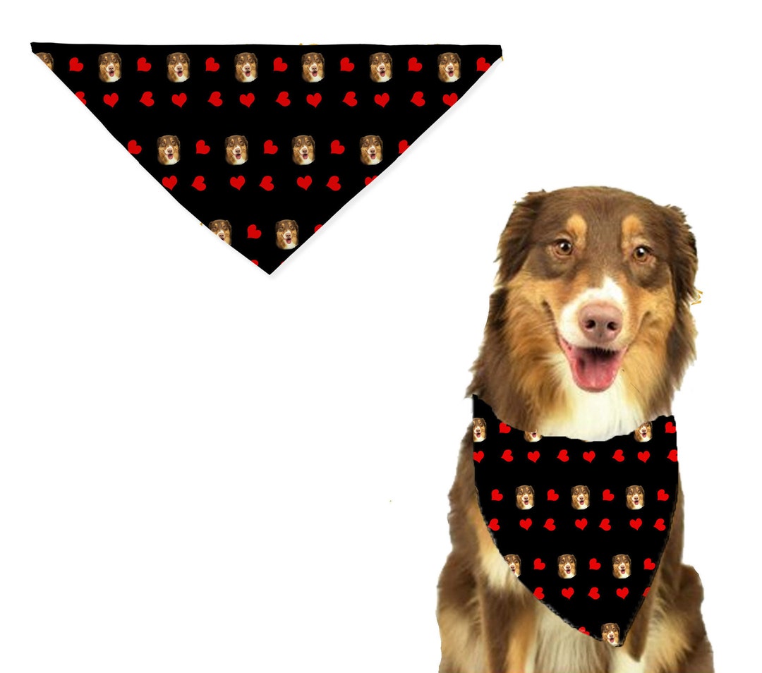 Custom Dog Bandana With Face and Name - Personalized Dog Photo Bandanas ...