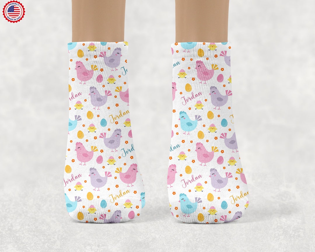 Easter Kids Socks, Toddler Socks ,printed Socks, Kids Name Socks ...