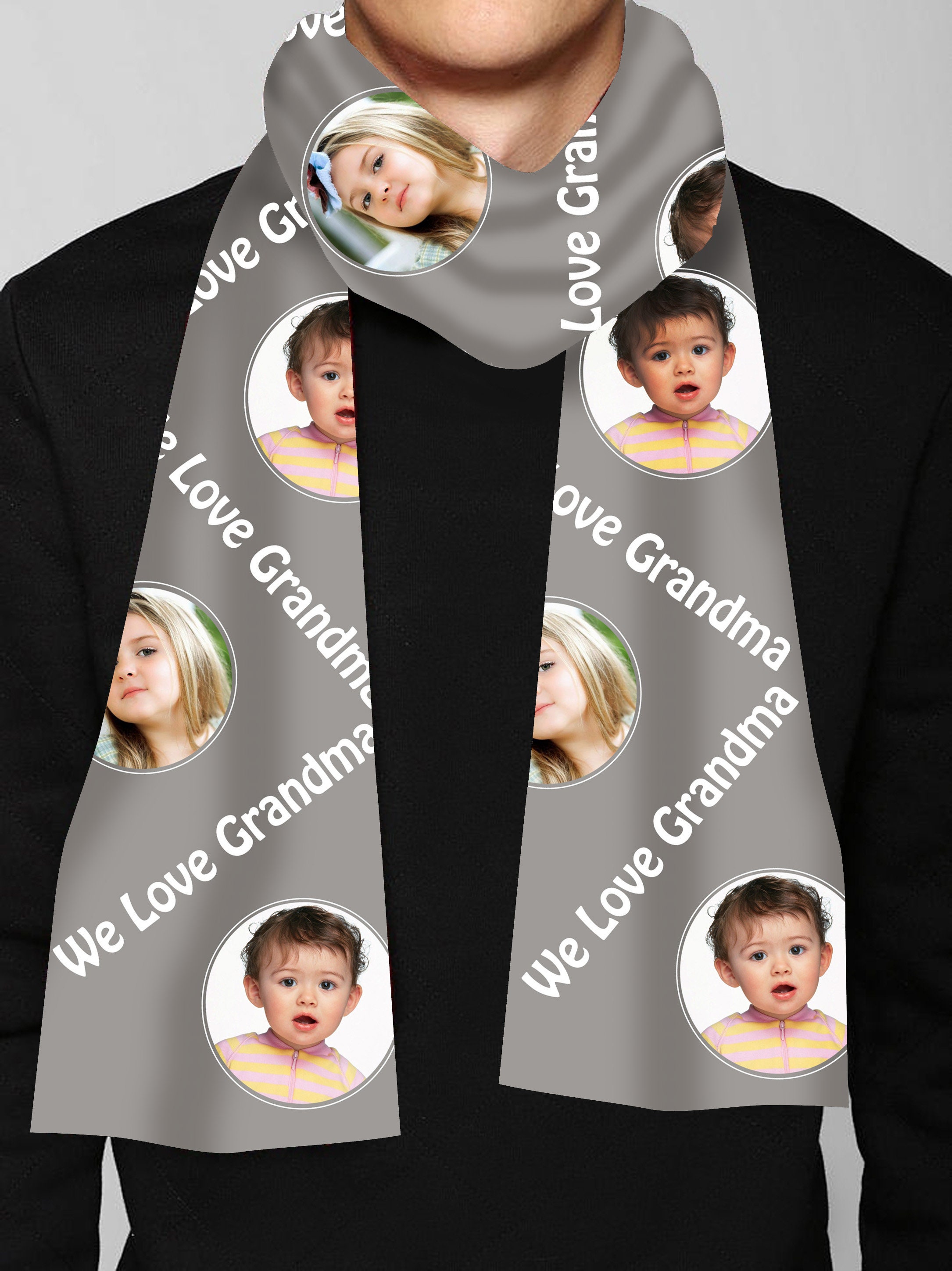 Personalized Picture Scarf for Your Loved Ones, Custom Unisex Scarf ...
