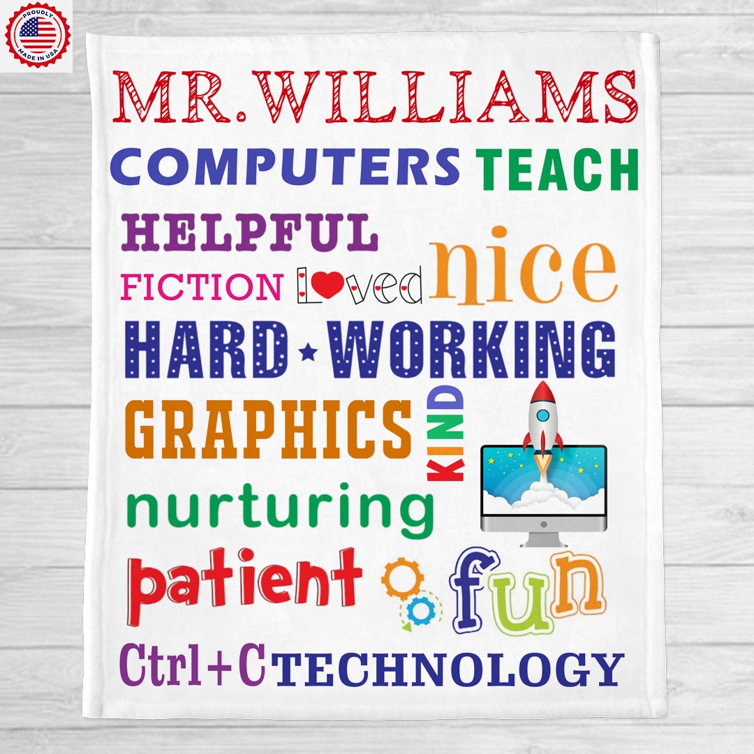 Teacher Appreciation Gift,personalized COMPUTER TEACHER Blanket,custom ...