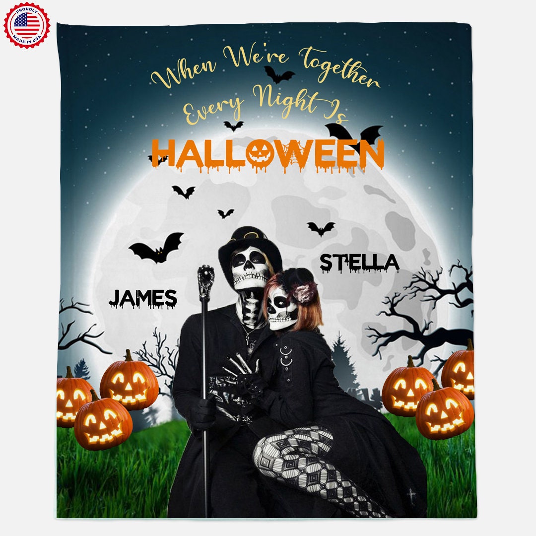 Custom Halloween Couple Picture Blanketyour Picture on - Etsy