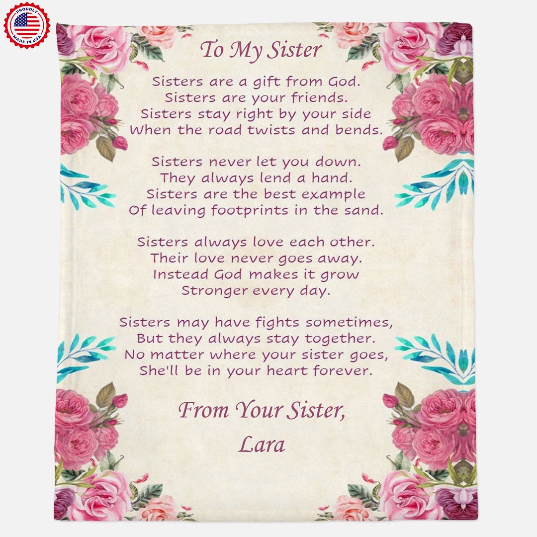 Letter to My Sister, Custom Sister Blanket, Custom Blanket, Christmas ...