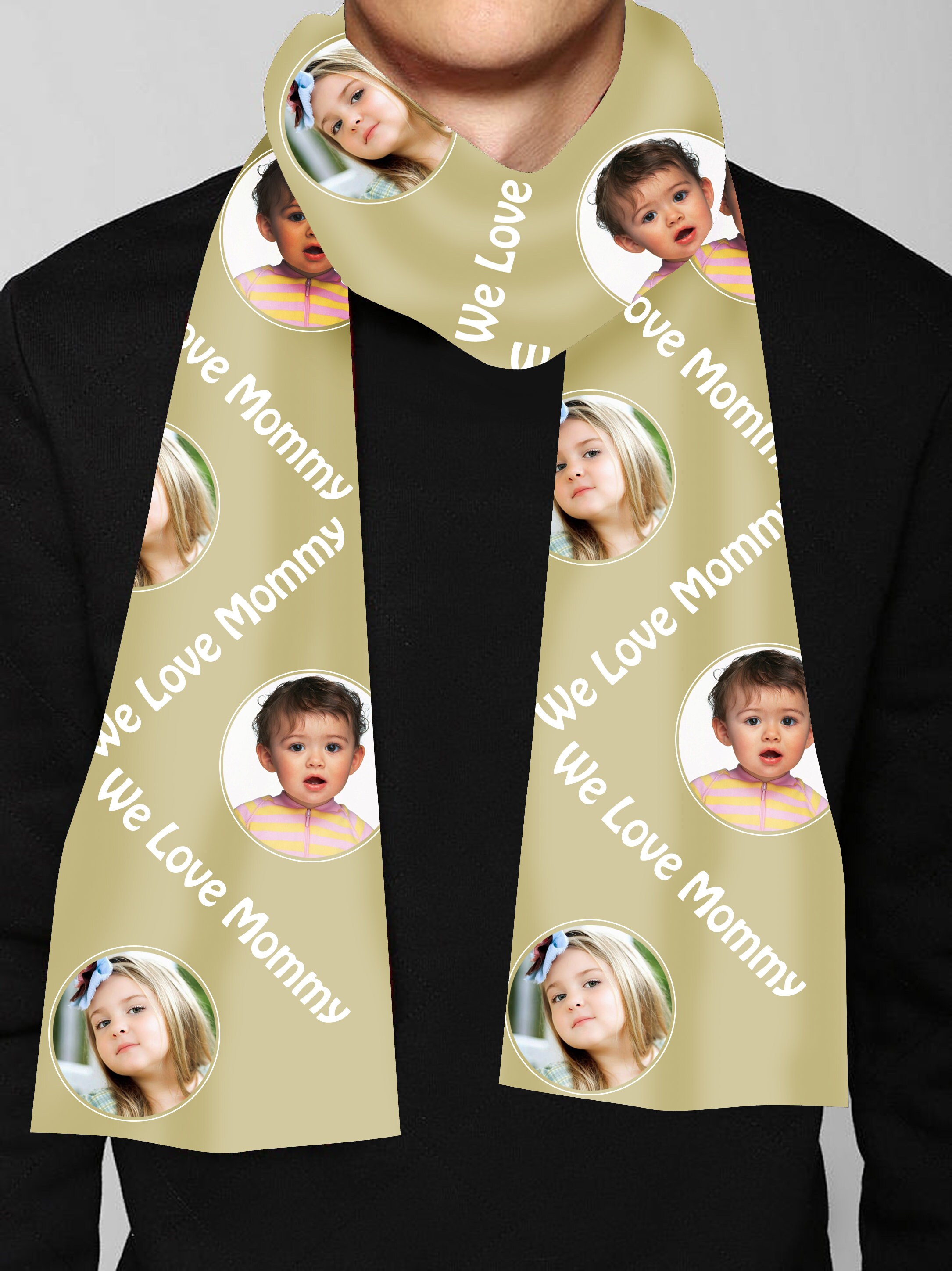 Personalized Picture Scarf for Your Loved Ones, Custom Unisex Scarf ...