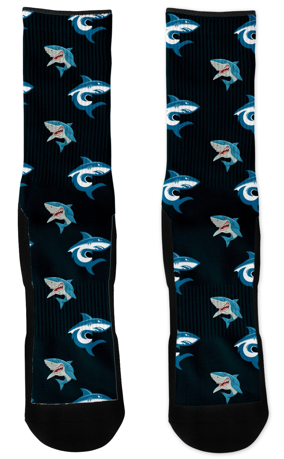 Shark on Your Socks, Unique Socks, Fun Print Socks, Socks With Sharks ...