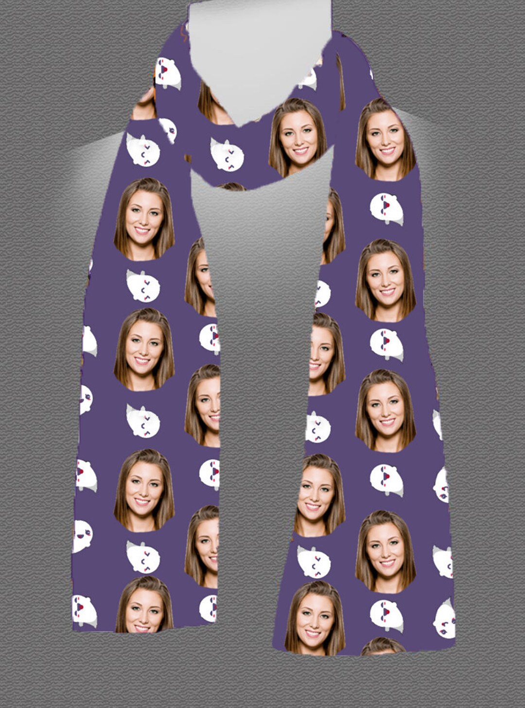 Custom Halloween Scarf With Cute Ghosts,your Photo on Halloween Scarf ...