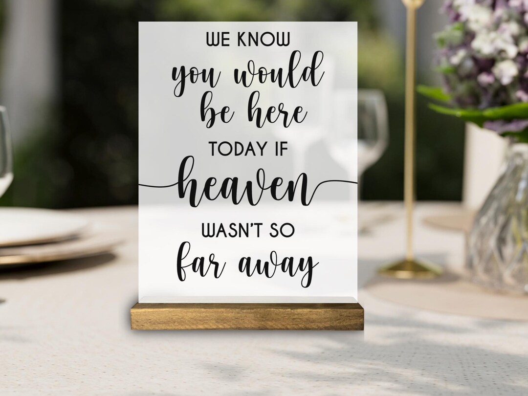 Acrylic Wedding Remembrance Sign | in Loving Memory Decor - Etsy