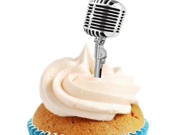 Acrylic Retro Microphone Cake Topper - Etsy