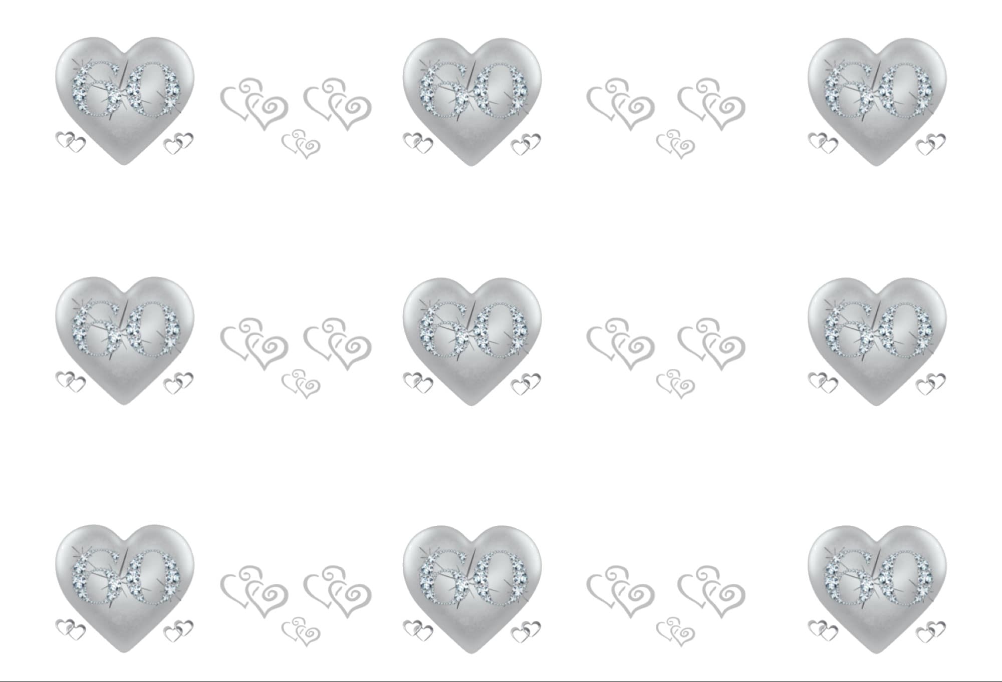 Diamond Wedding Anniversary Edible Icing Cake Ribbon / Side | Etsy