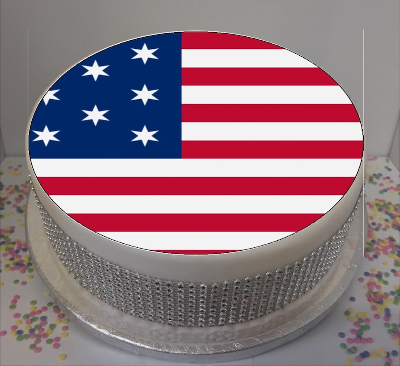 American Flag 8 Icing Sheet Cake Topper - Etsy