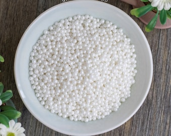 White Ball Mix Sprinkles Pearls Sprinkle Blend Mix for Cupcake Cake ...