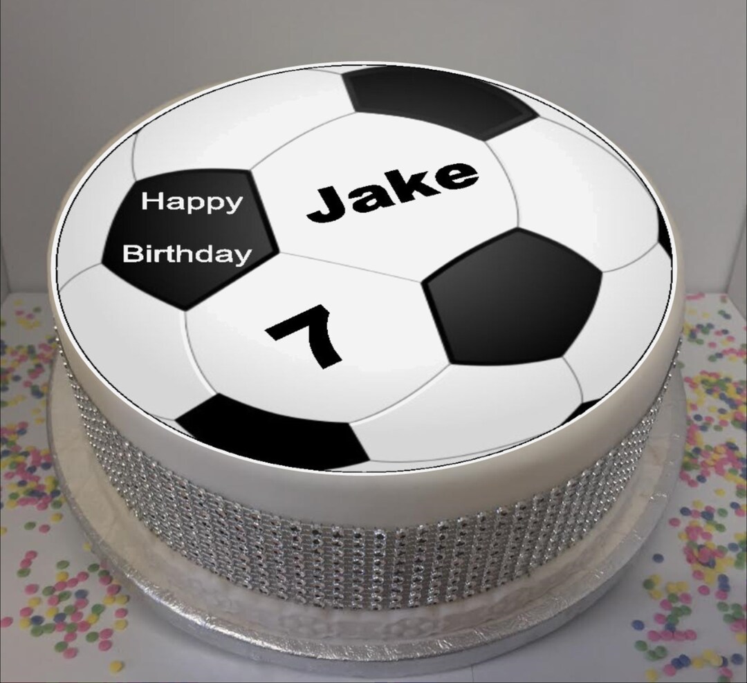 Personalised Football 8" Icing Sheet Cake Topper - Etsy