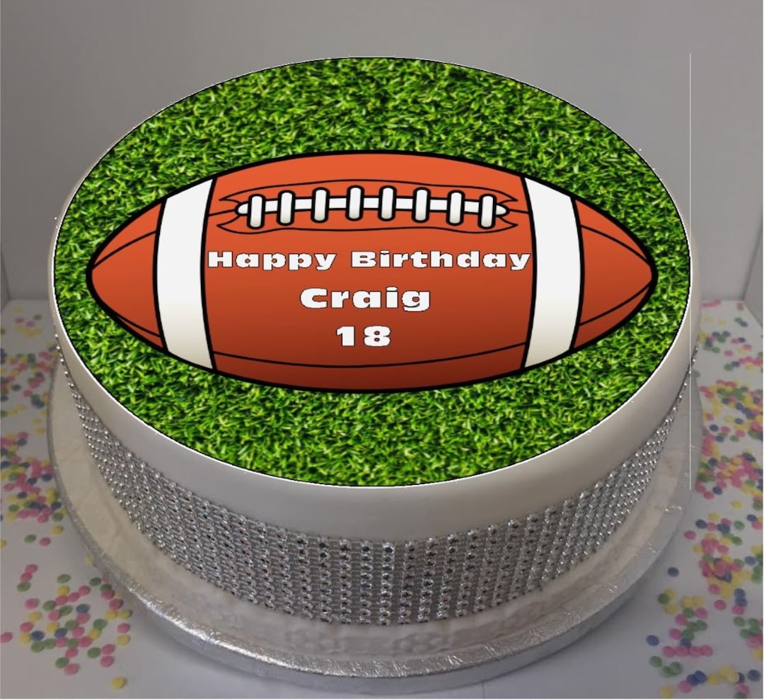 Personalised Rugby Ball Scene 8" Icing Sheet Cake Topper - Etsy