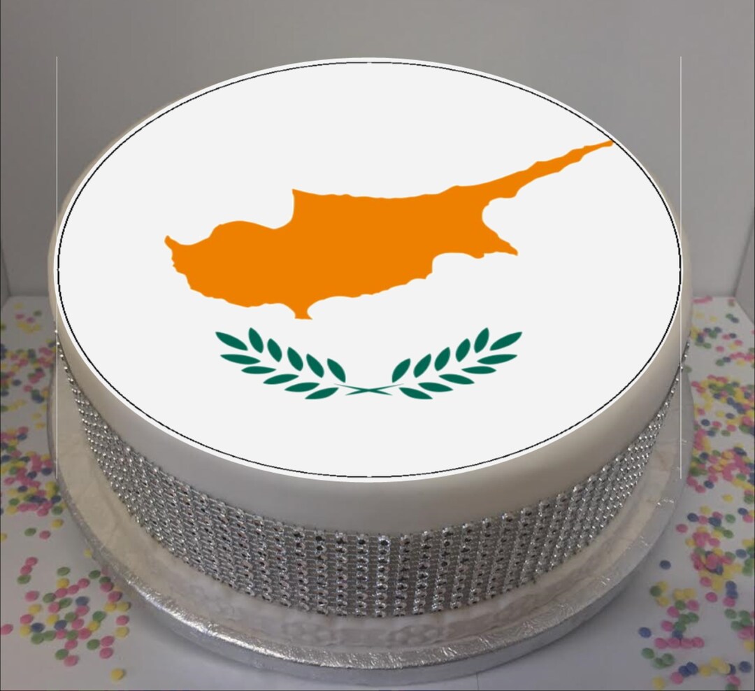 Flag of Cyprus 8" Icing Sheet Cake Topper - Etsy