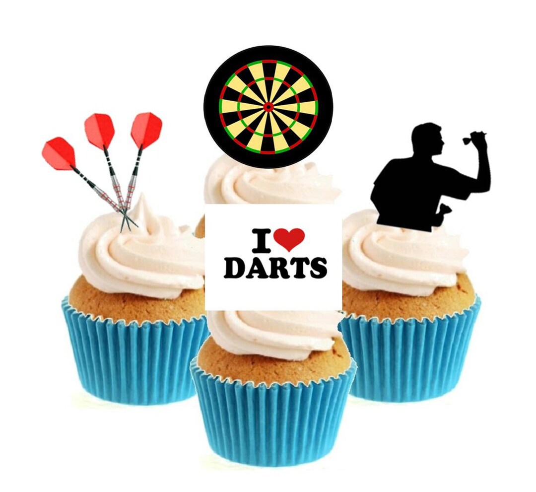 Darts Collection Stand up Cake Toppers (12 Pack) Item Requires Cutting ...