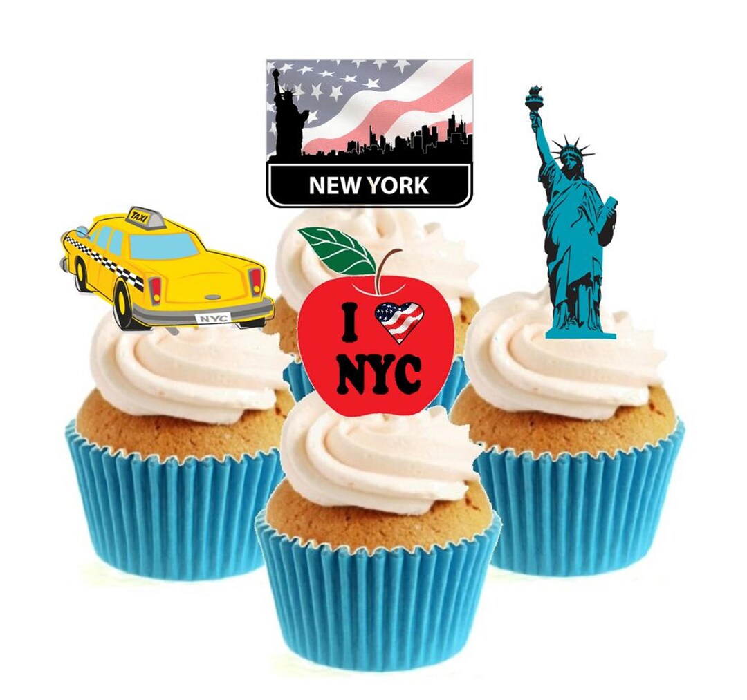 I Love New York Collection Stand up Cake Toppers (12 Pack) Item ...
