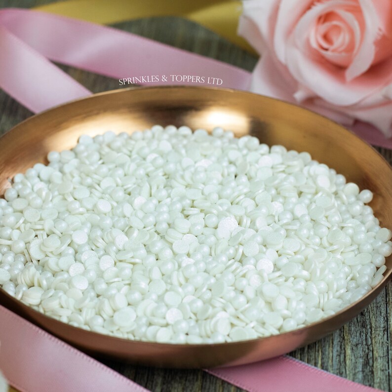 White Confetti & Pearls Sprinkles Mix - Etsy