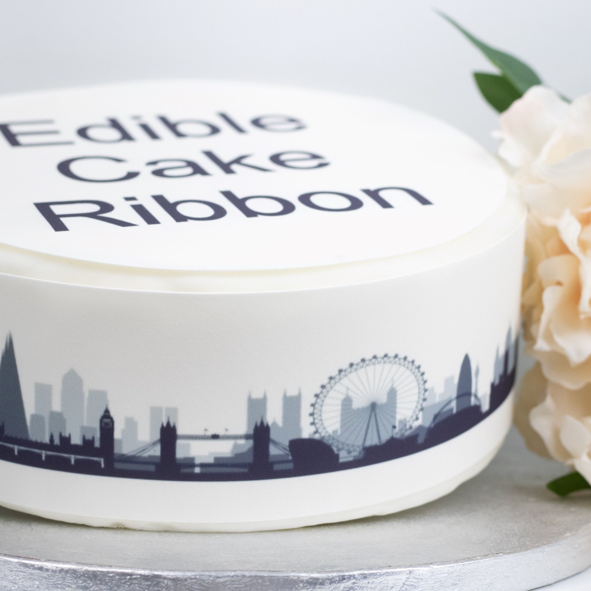 London Skyline Silhouette Edible Icing Cake Ribbon / Side | Etsy