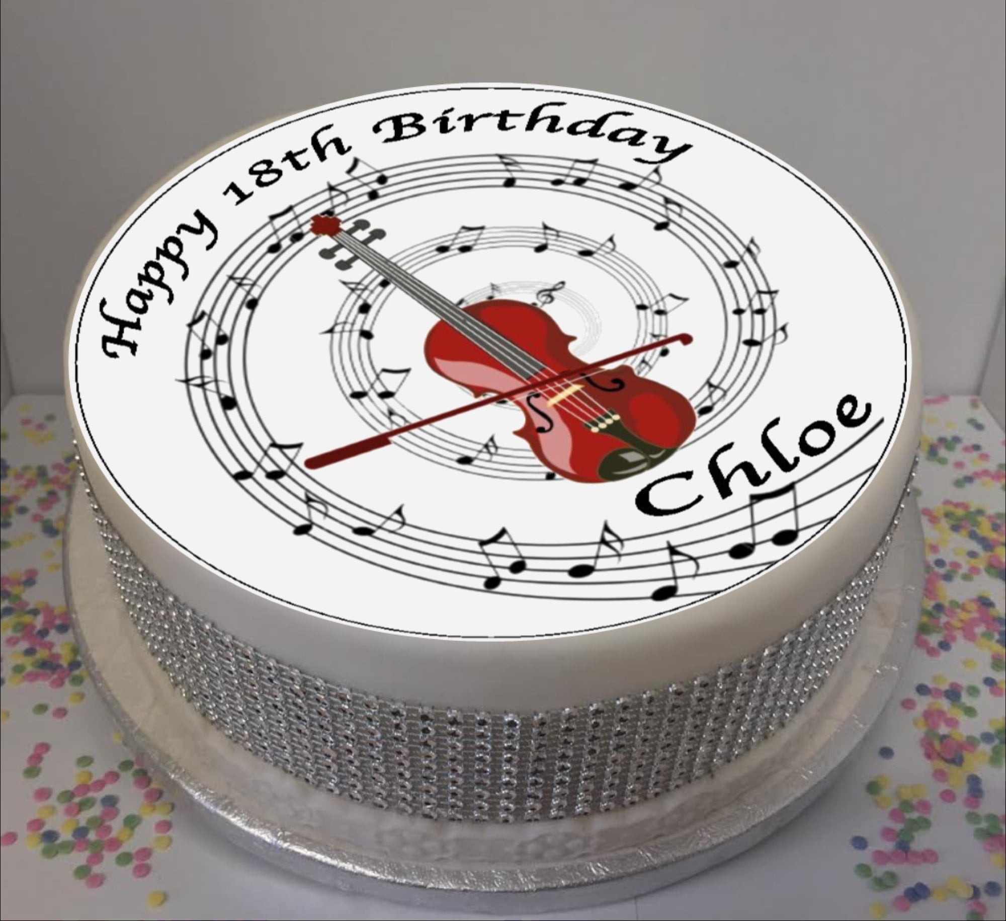Personalised Violin & Music Notes 8" Icing Sheet Cake Topper - Etsy
