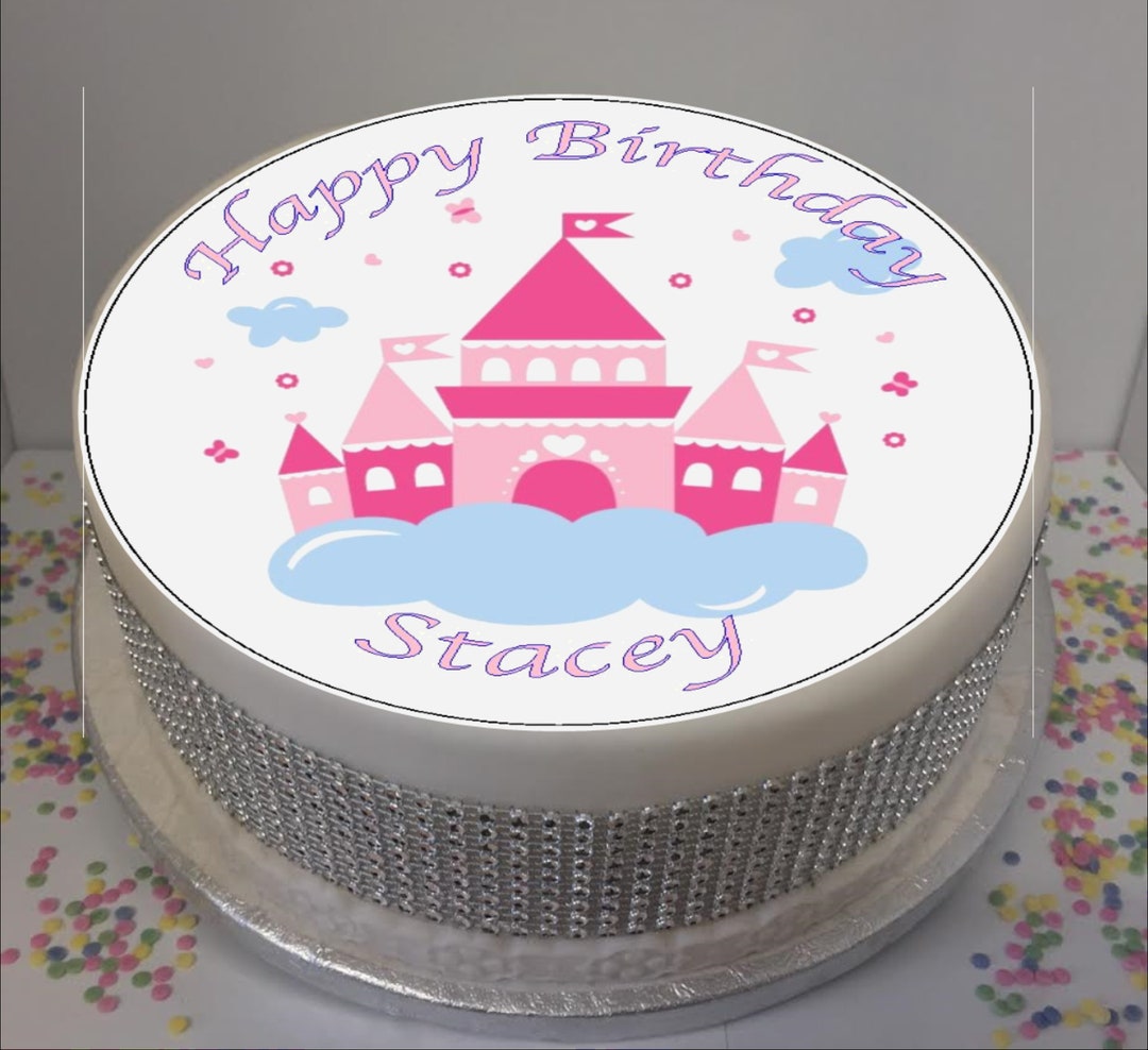 Personalised Princess Castle Scene 8 Icing Sheet Cake Topper - Etsy