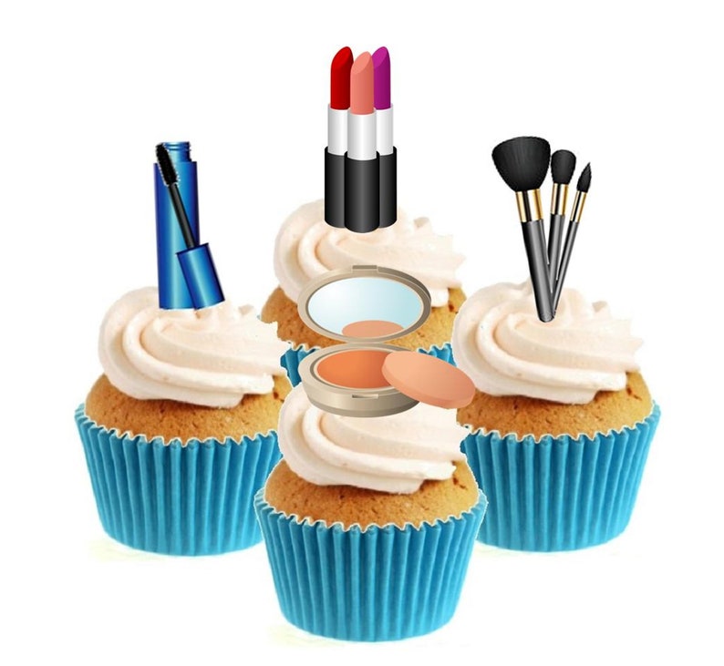 Make up / Cosmetics Collection Stand up Cake Toppers (12 Pack) Item ...