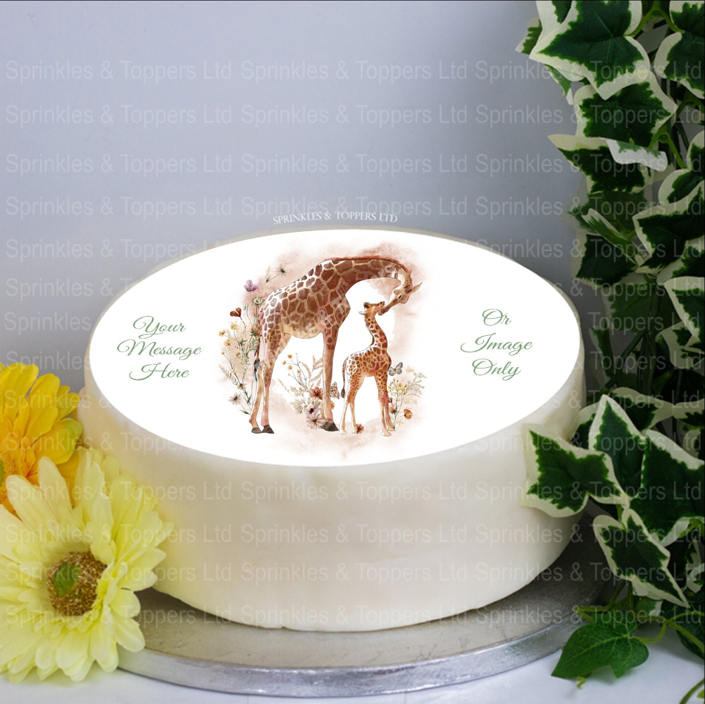 Personalised Adorable Adult Giraffe & Baby 8 Icing Sheet - Etsy