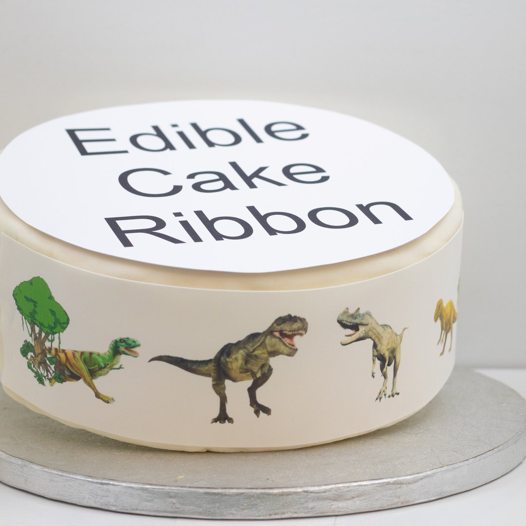 Dinosaur Themed Edible Icing Cake Ribbon / Side Strips - Etsy