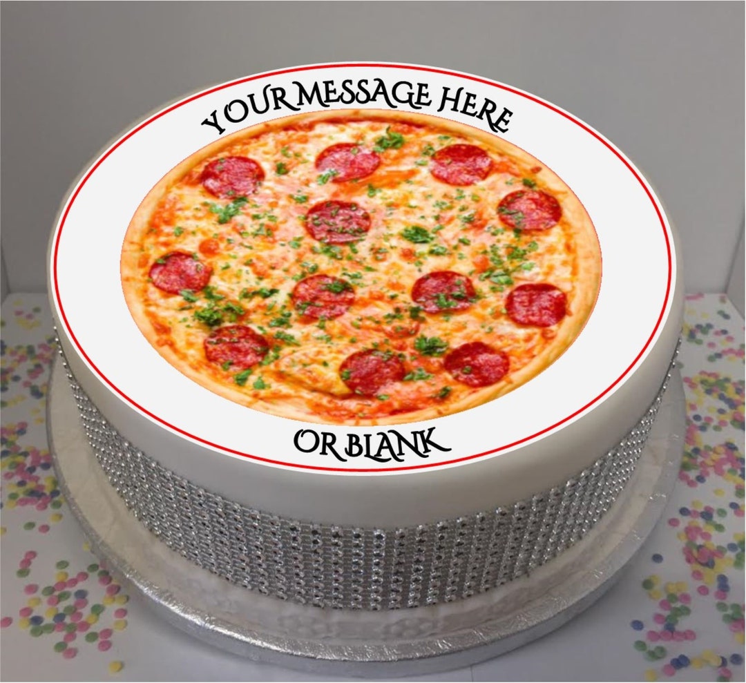 Personalised Pepperoni Pizza Scene 8" Icing Sheet Cake Topper - Etsy