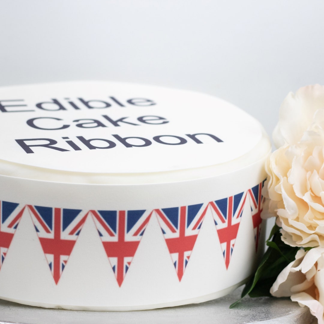 Union Jack Bunting Edible Icing Cake Ribbon / Side Strips - Etsy
