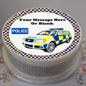 Personalised Police Car Scene 8" Icing Sheet Cake Topper ~ Police ...
