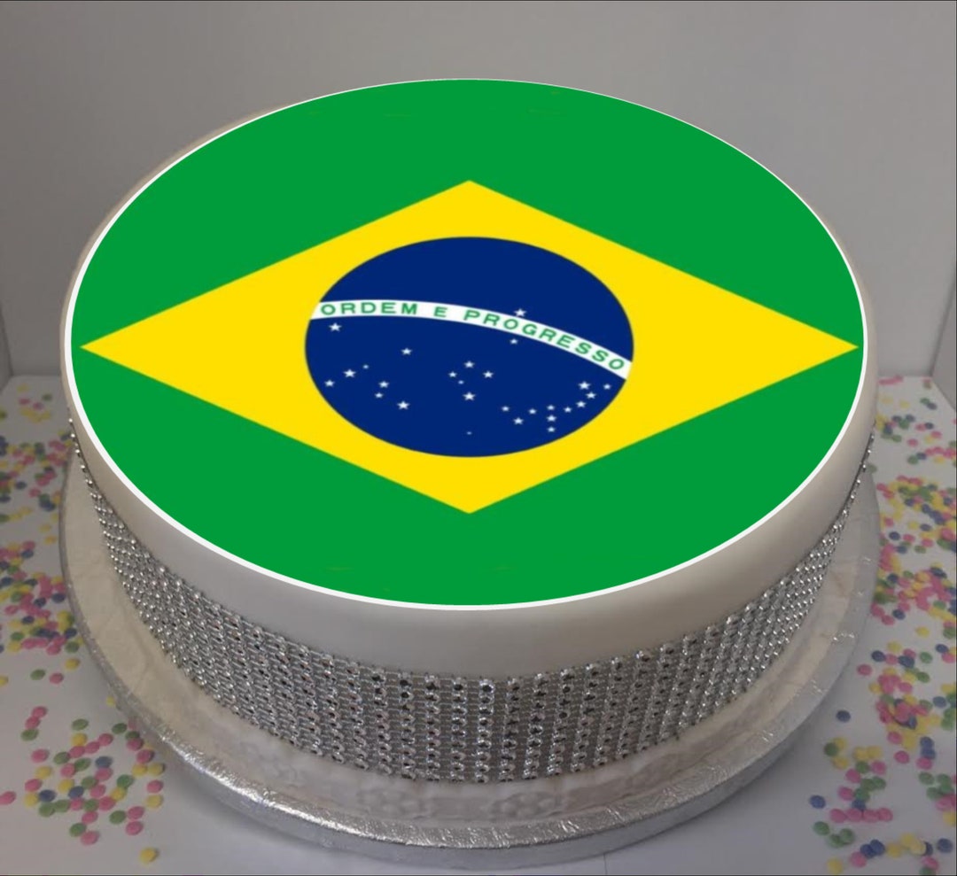 Flag of Brazil 8" Icing Sheet Cake Topper - Etsy
