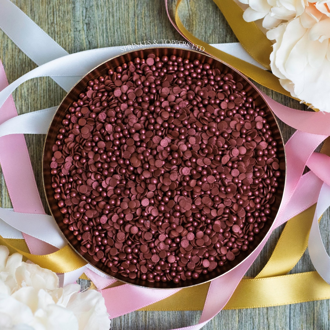 Burgundy Confetti & Pearls Sprinkles Mix - Etsy