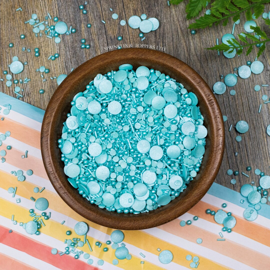 Touch of Turquoise Sprinkles Mix Cupcake / Cake Decorations - Etsy