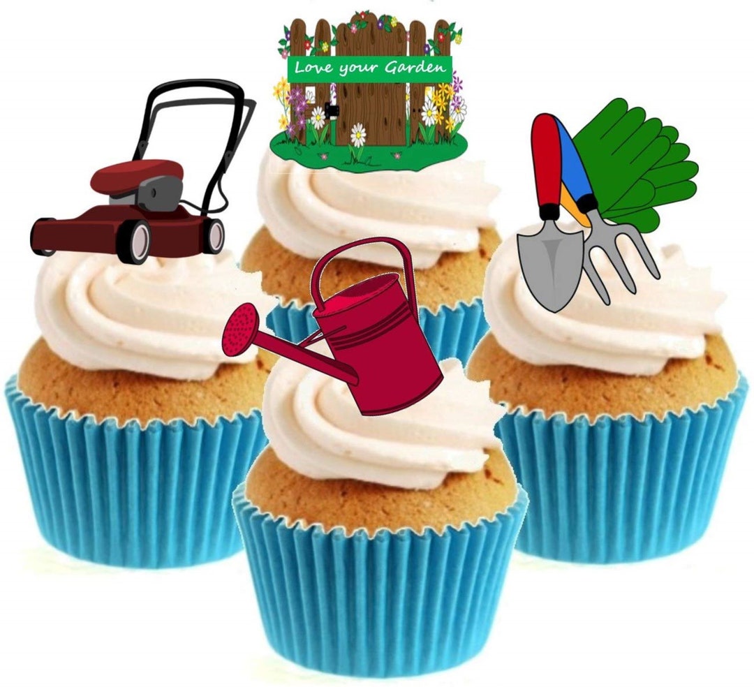 Gardening Collection Stand up Cake Toppers (12 Pack) Item Requires ...