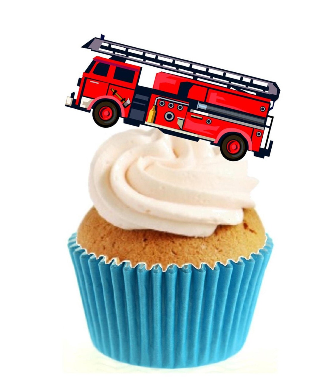 Fire Engine Stand up Cake Toppers (12 Pack) Item Requires Cutting Out ...