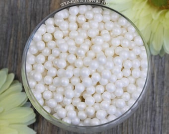 White Ball Mix Sprinkles Pearls Sprinkle Blend Mix for Cupcake Cake ...