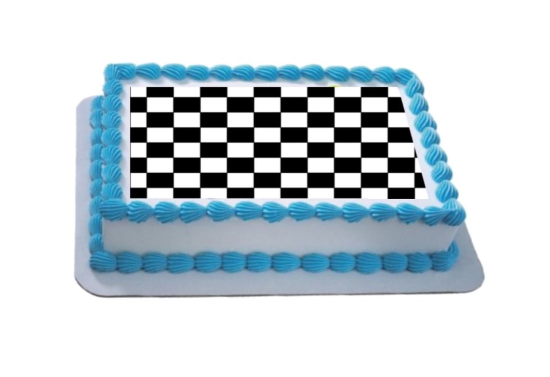 Black / White Check A4 Themed Icing Sheet - Etsy