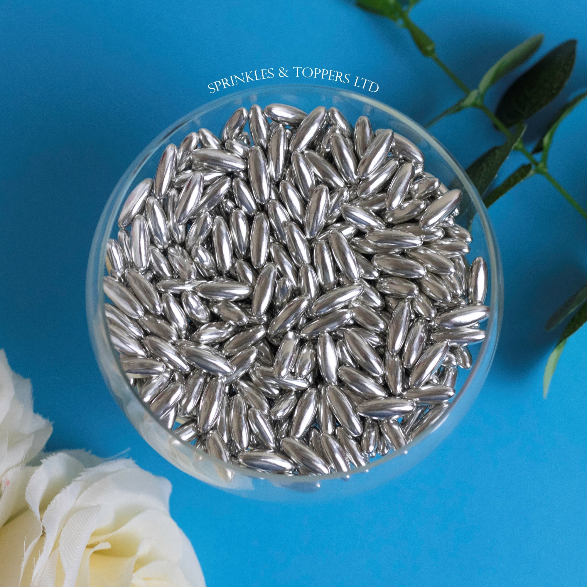 Large Silver Metallic Rice 13mm - Etsy UK