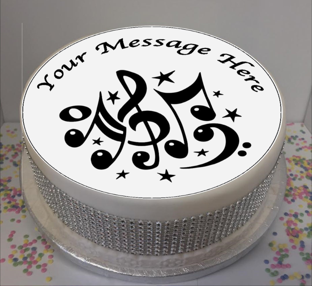 Personalised Music Notes Scene 8" Icing Sheet Cake Topper - Etsy