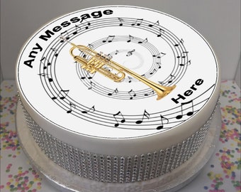 Saxophone With Music Note Round Edible Cake Icing or Wafer - Etsy