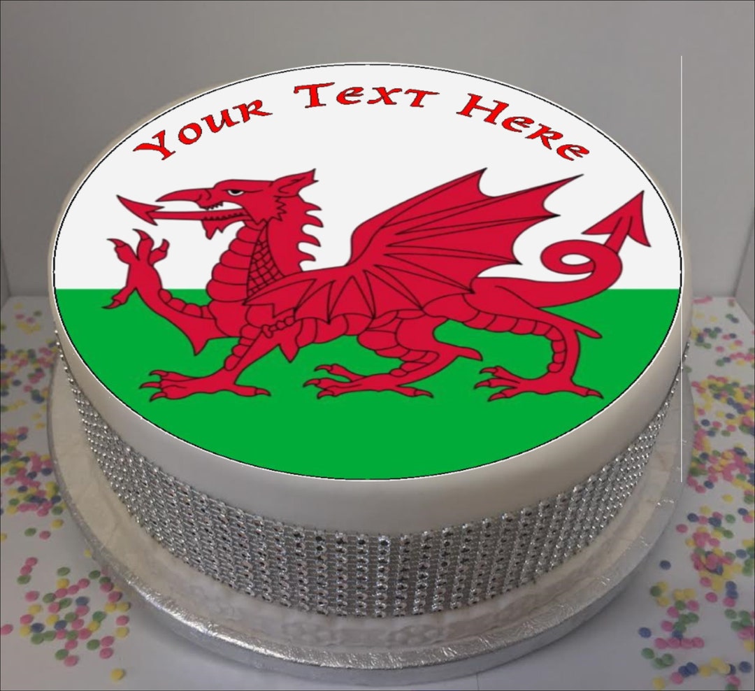 Personalised Welsh Flag 8" Icing Sheet Cake Topper ~ Welsh ~ Rugby - Etsy