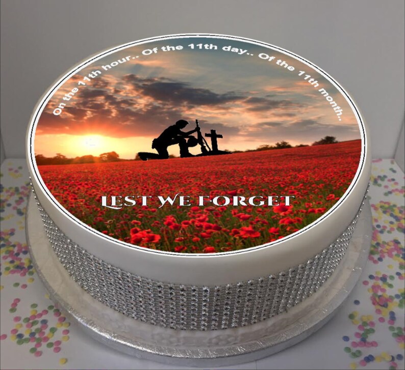 Poppy Day / Remembrance Scene 8 Icing Sheet Cake Topper - Etsy
